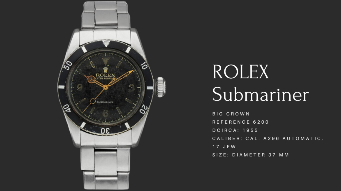 ROLEX SUBMARINER BIG CROWN Ref 6200 - The Chronoclub